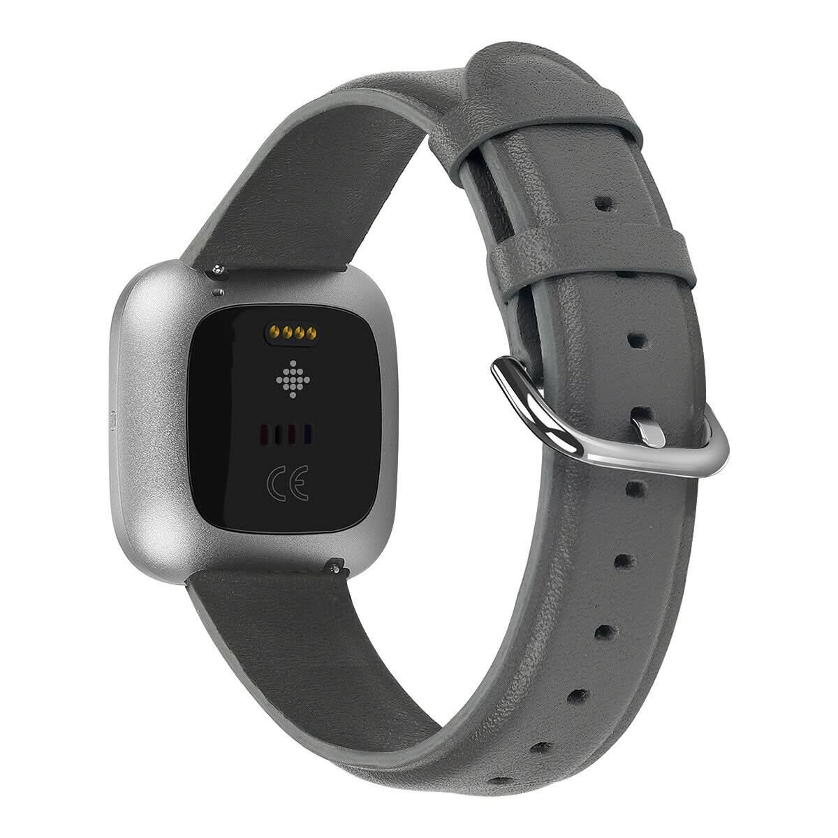 Grey Leather Strap for Fitbit Sense – FitStrapsUK