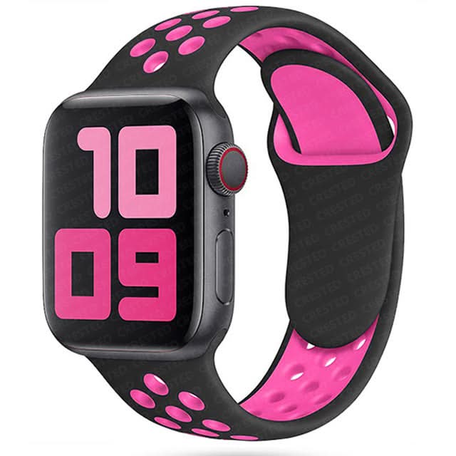 Black/Hot Pink Apple Watch Sport Band – FitStrapsUK